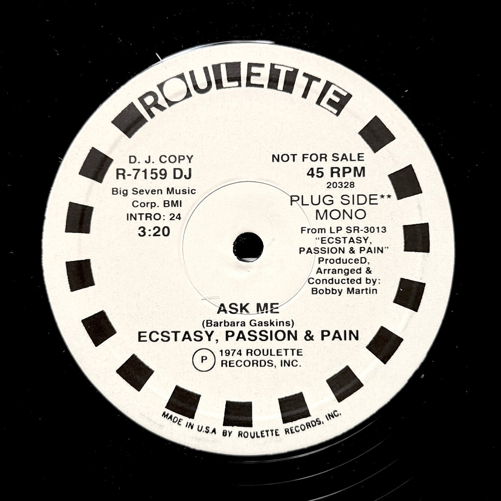 ECSTASY, PASSION & PAIN "Ask Me" CLASSIC 1974 MODERN SOUL DISCO REISSU ...