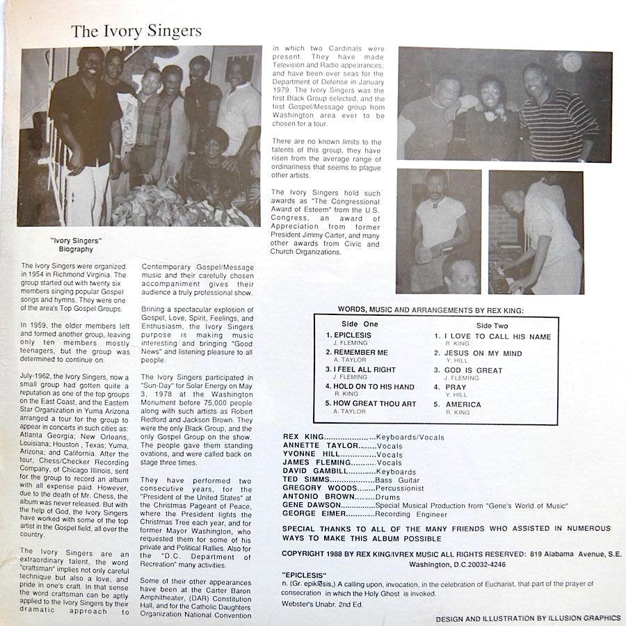 THE IVORY SINGERS "Epiclesis" RARE PRIVATE PRESS GOSPEL LP – Earcave